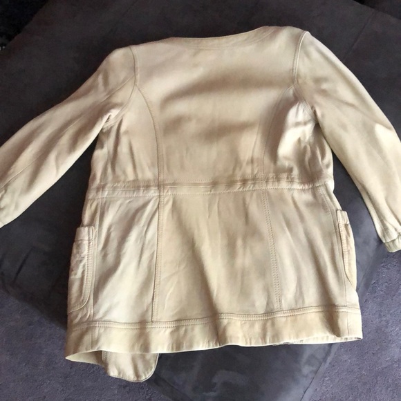 GAP | Jackets & Coats | Cream Colored Leather Utility Jacket | Poshmark